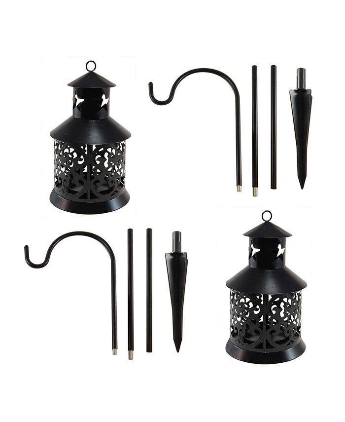 JH Specialties Inc/Lumabase Lumabase Set of 2 Black Metal Lantern ...