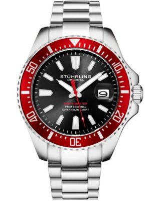 Men's Diver Silver-Tone Link Bracelet Watch 42mm - Macy's