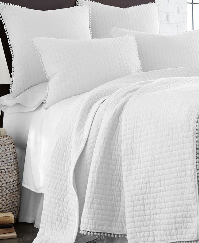 Levtex Home Pom Pom White Euro Sham - Unfilled - Macy's