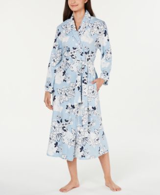 Charter Club Printed Soft Knit Cotton Long Robe, Created for Macy's ...
