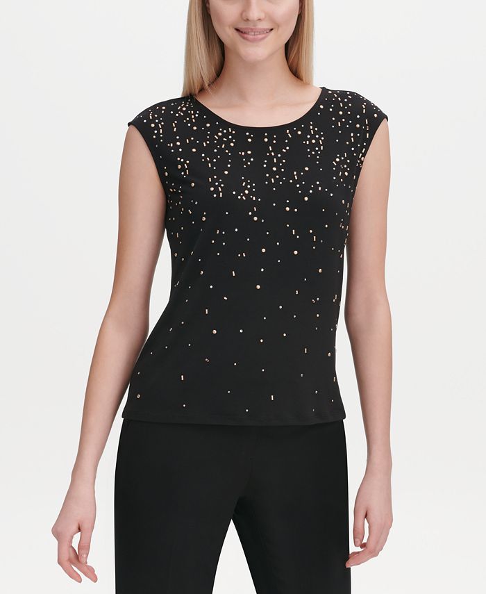 Calvin Klein Studded Top - Macy's