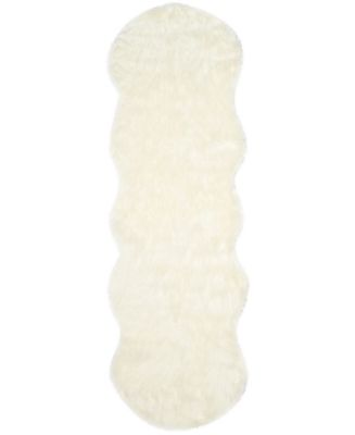 Safavieh Faux Sheep Skin Ivory 2'6" X 8' Runner Area Rug - Macy's