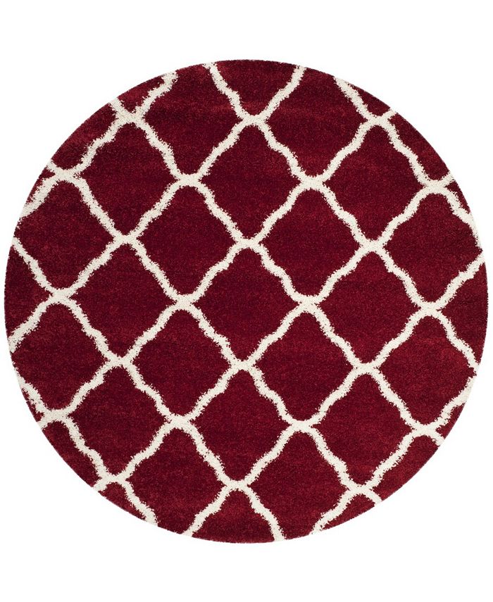 Safavieh Hudson Red and Ivory 7' x 7' Round Area Rug - Macy's