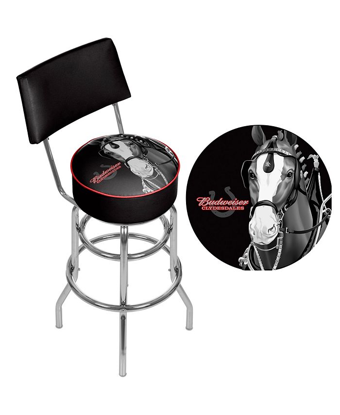 Trademark Global Budweiser Swivel Bar Stool with Back - Macy's