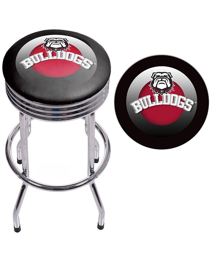Trademark Global University of Georgia Chrome Ribbed Bar Stool ...