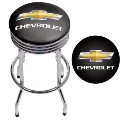 Trademark Global Chevrolet Chrome Ribbed Bar Stool - Macy's