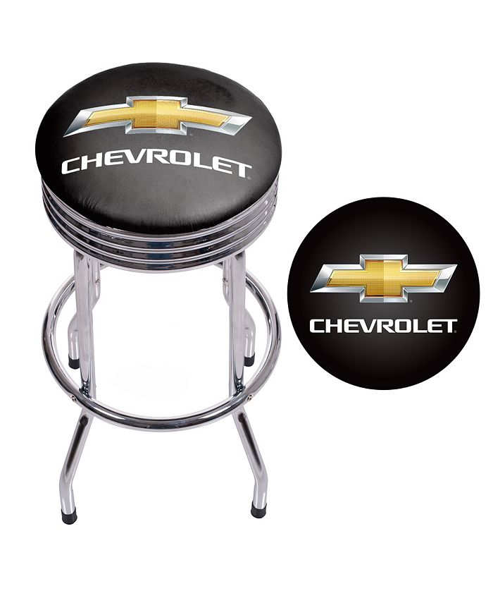Trademark Global Chevrolet Chrome Ribbed Bar Stool - Macy's