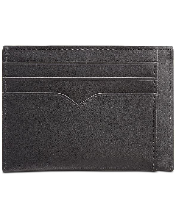 Calvin Klein Men's Leather Logo Card Case & Reviews - All Accessories ...