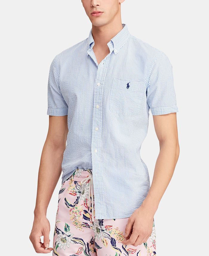 Polo Ralph Lauren Men's Classic Fit Seersucker Shirt - Macy's