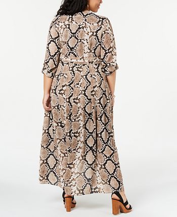 INC International Concepts I.N.C. Plus Size Snake Printed Faux-Wrap ...