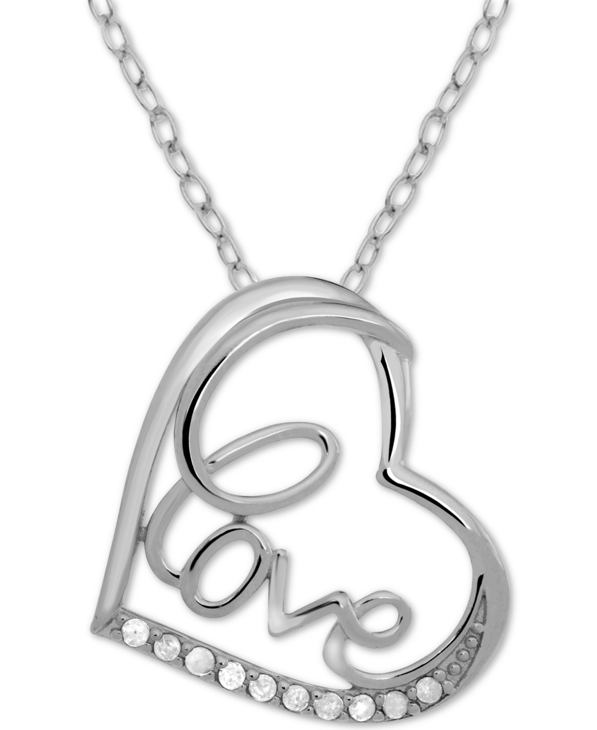 Click here for Diamond Love Heart 18 Pendant Necklace (1/10 ct. t... prices