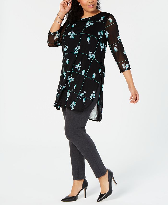 Alfani Plus Size Printed Super Tunic, Created for Macy's - Macy's