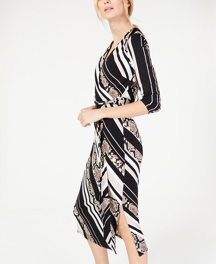INC International Concepts I.N.C. Petite Python-Print Striped Wrap ...