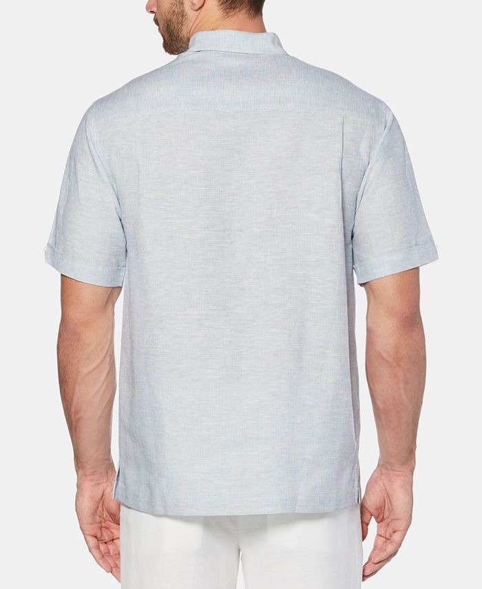 Cubavera Men's Stripe Panel Linen Shirt - Macy's