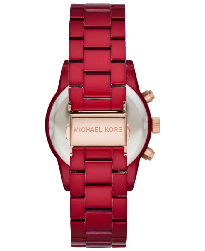 Michael Kors Women's Ritz Red Stainless Steel Bracelet Watch 37mm - Macy's