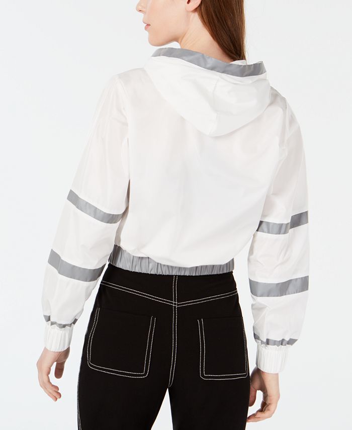 Waisted Reflective-Trim Hooded Jacket - Macy's