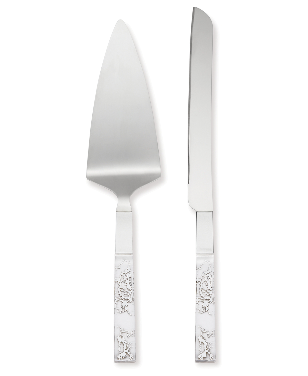 Click here for Lenox Silver Peony Cake Knife & Server - Silver Pl... prices
