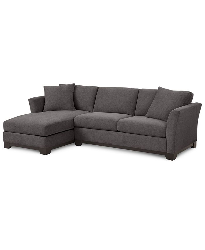 Furniture Elliot II 107" Fabric 2-Pc. Chaise Sleeper Sectional Sofa ...