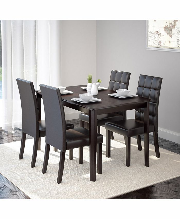 CorLiving 5pc 47" Wide Dining Set, with Leatherette Seats - Macy's