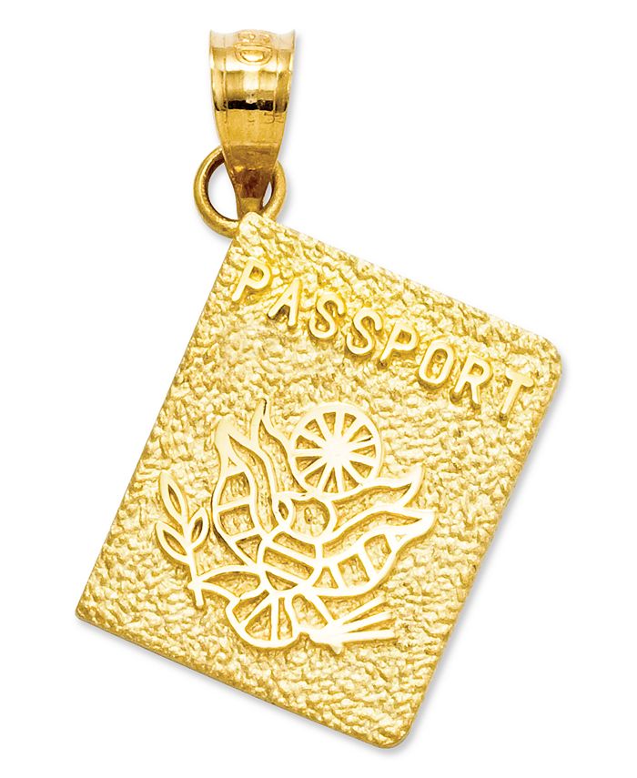 Macy's 14k Gold Charm, Passport Charm - Macy's