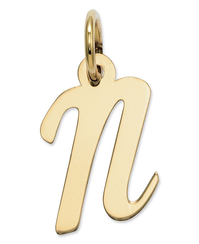 Macy's 14k Gold Charm, Small Script Initial N Charm - Macy's