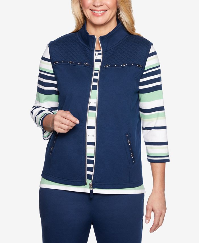 Alfred Dunner Petite Cote D'Azur Embellished Vest - Macy's