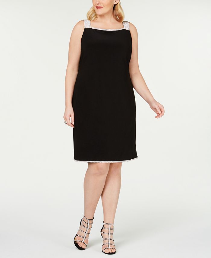 MSK Plus Size Rhinestone-Detailed Sheath Dress - Macy's