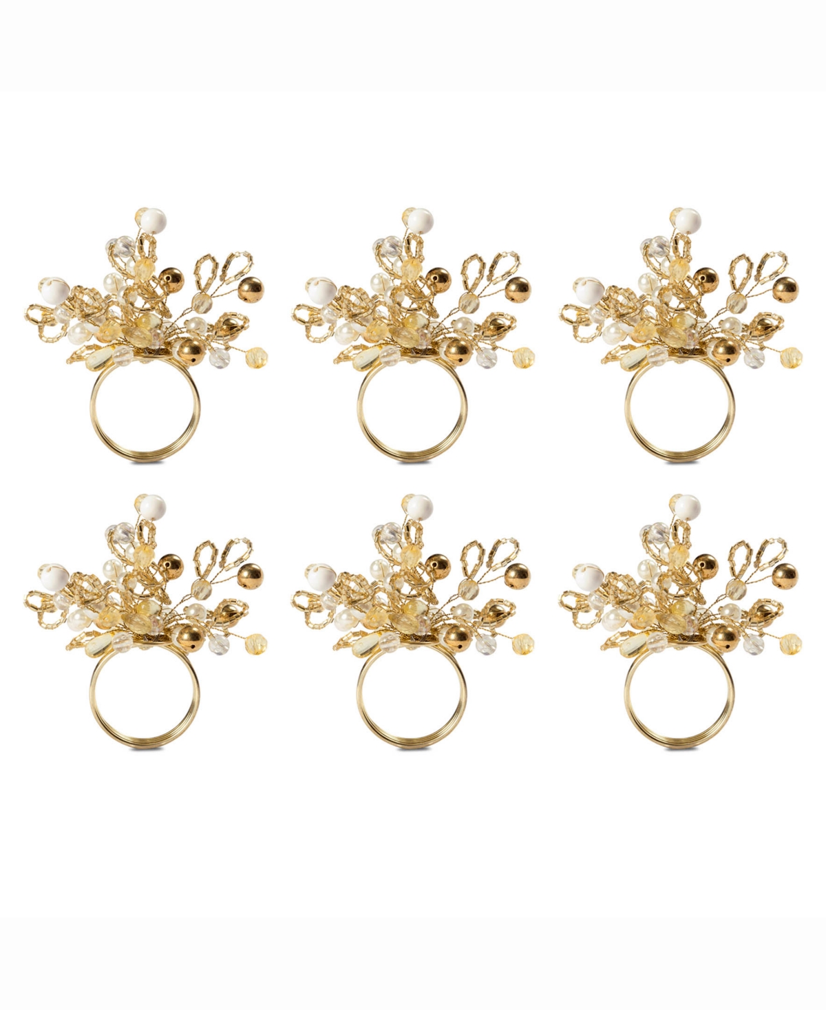 Click here for Multi Bead Napkin Ring  Set of 6 - Gold prices
