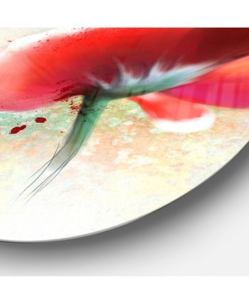 Design Art Designart 'Beautiful Red Watercolor Poppy' Disc Flowers ...