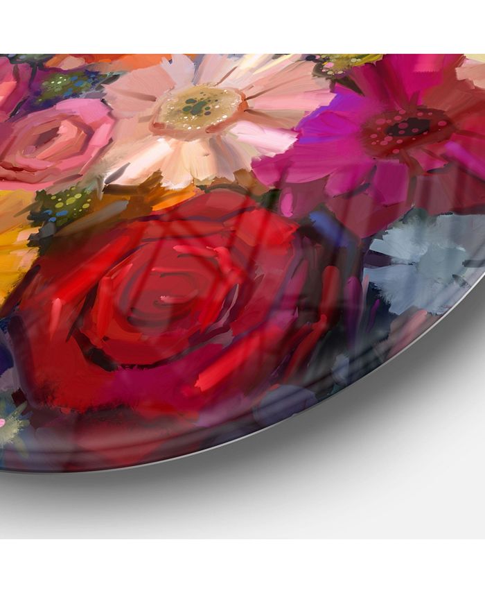 Design Art Designart ''Bouquet Of Rose Daisy And Gerbera' Disc Large ...