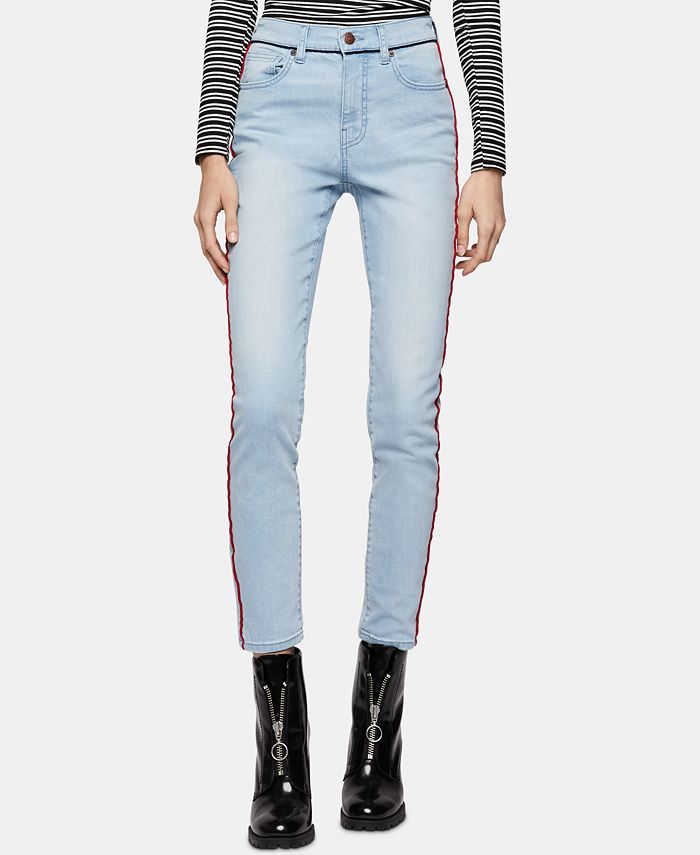 BCBGeneration Racing-Stripe Stretch Skinny Jeans - Macy's