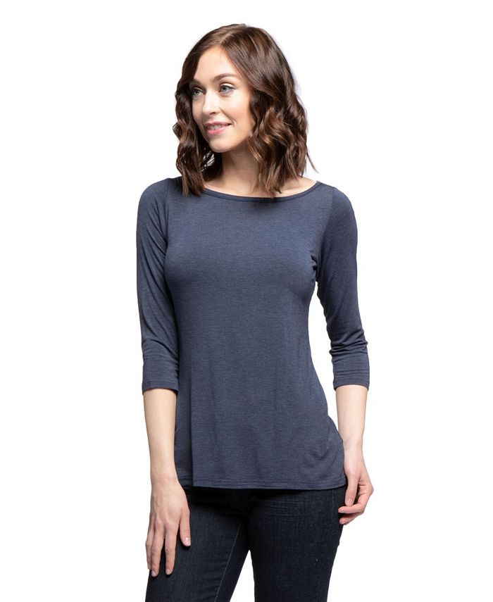 YALA Designs YALA Kai Boatneck 3/4 sleeve relaxed fit Viscose from ...