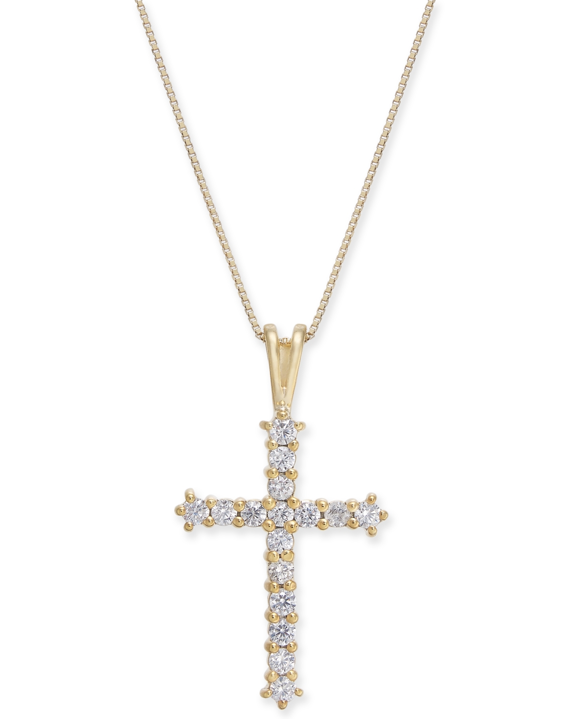 Click here for Diamond Cross 18 Pendant Necklace (1/2 ct. t.w.) i... prices