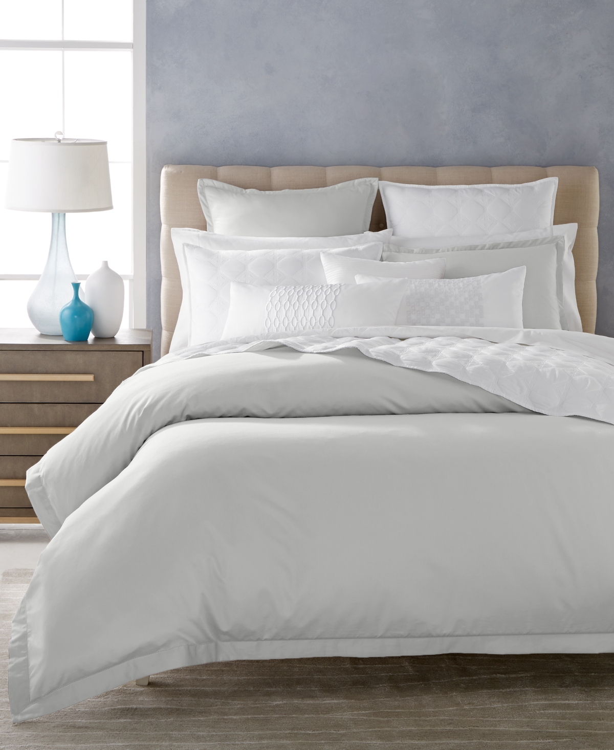 Hotel Collection 680 Thread Count 100 Supima Cotton Duvet Cover  Full/Queen  Exclusively at Macys - Palladium