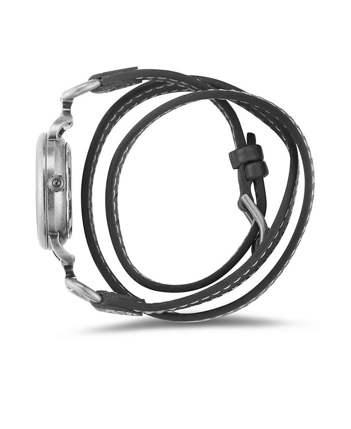 Frye Ladies' Ilana Black Leather Triple Wrap Watch - Macy's