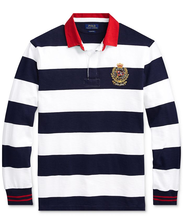 Polo Ralph Lauren Men's Classic-Fit Striped Rugby Shirt - Macy's