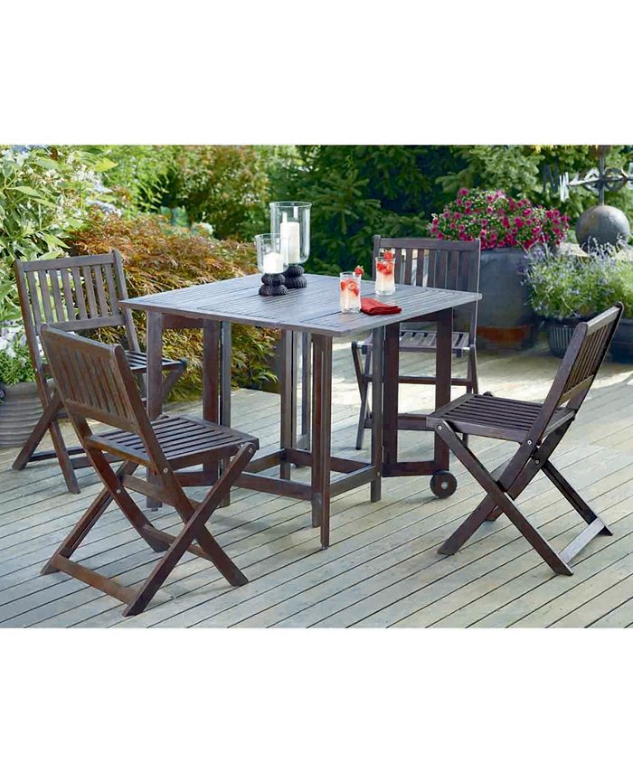 northbeam Eucalyptus Folding Square Table - Macy's