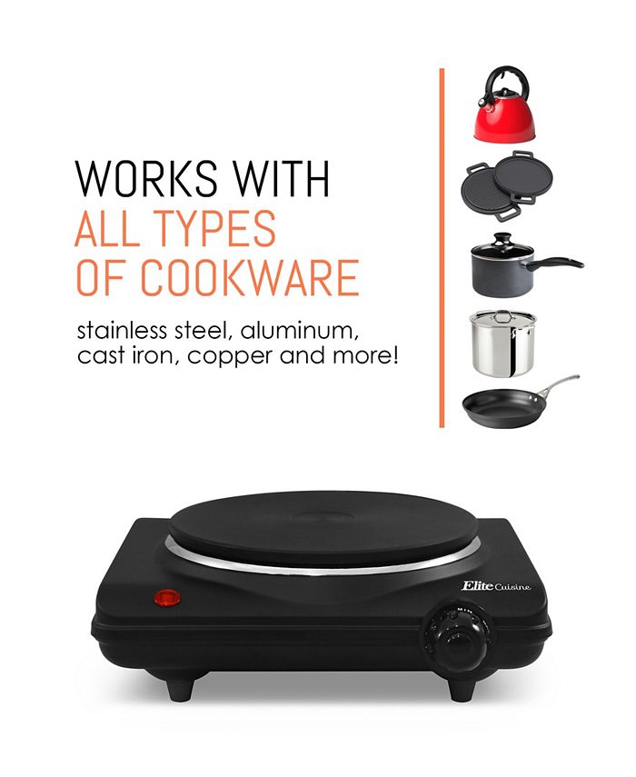Elite Gourmet Elite Cuisine Countertop Single Flat Burner, Electric Hot ...