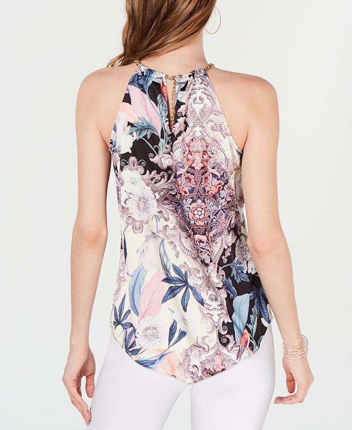 INC International Concepts INC Printed Chain-Neck Halter Top, Created ...