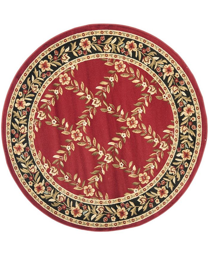 Safavieh Lyndhurst LNH557 Red and Black 5'3" x 5'3" Round Area Rug - Macy's