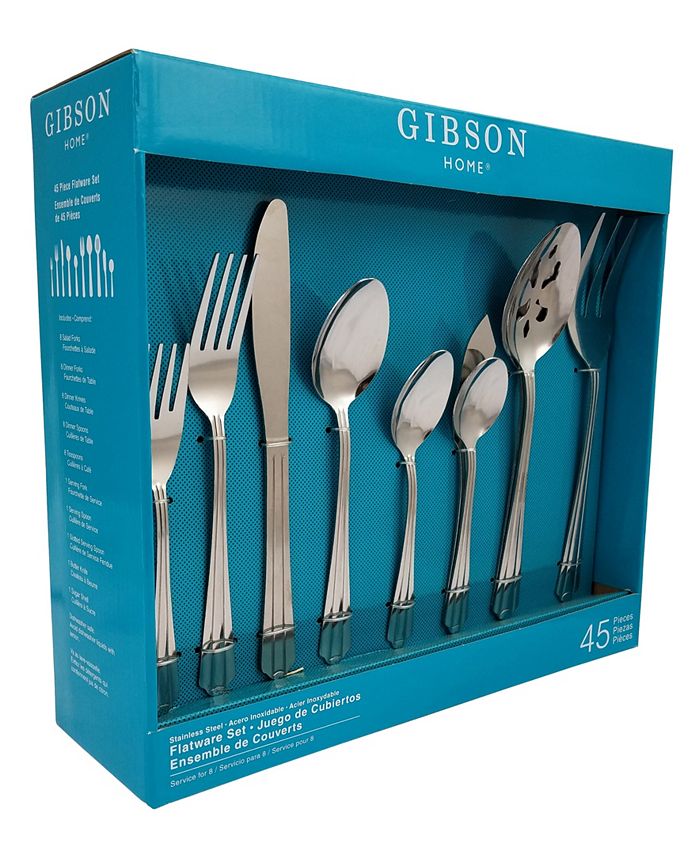 Gibson Home Classic Canberra 45 Piece Flatware Set - Macy's