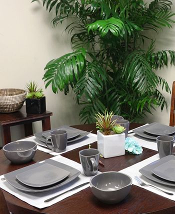 Soho Lounge Square Dinnerware Set of 16 Piece - Macy's