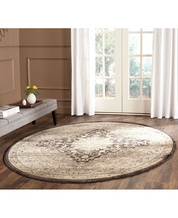Safavieh Vintage Black and Ivory 6'7" x 6'7" Round Area Rug - Macy's