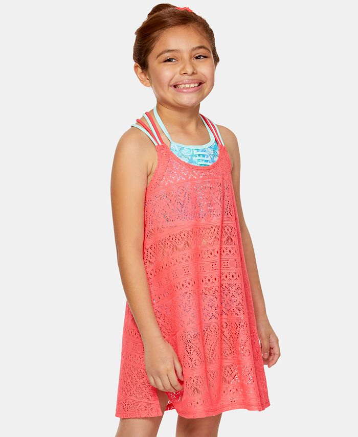 Summer Crush Big Girls Macrame-Back Swim Cover-Up - Macy's