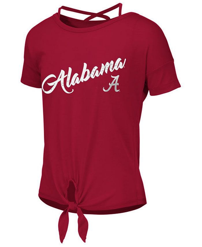 Colosseum Big Girls Alabama Crimson Tide Tie Front Ballerina T-Shirt ...