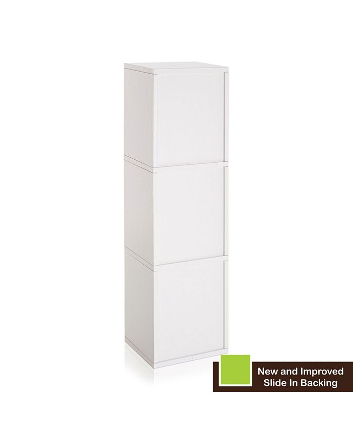 Way Basics Eco 3 Shelf Triple Cube Plus Narrow Bookcase and Storage ...