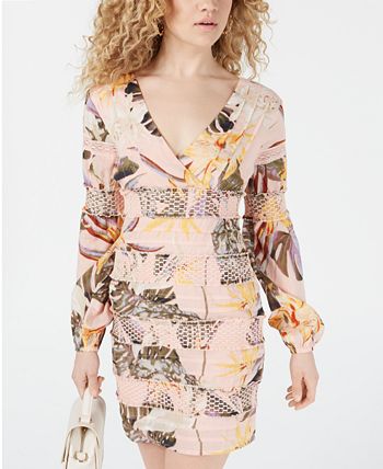 GUESS Long-Sleeve Yvette Dress - Macy's