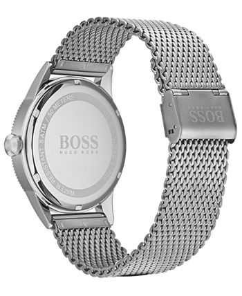 BOSS Men's Legacy Stainless Steel Mesh Bracelet Watch 44mm - Macy's