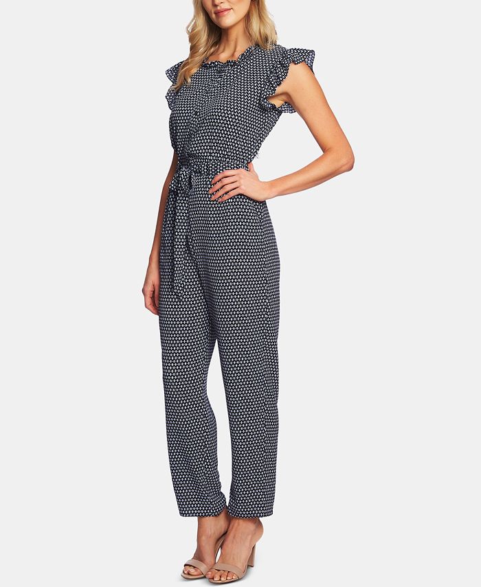 CeCe Printed Ruffled Jumpsuit - Macy's