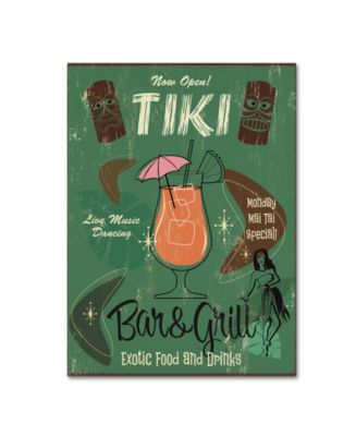 Fiona Stokes-Gilbert 'Tiki Bar & Grill B' Canvas Art - 19" x 14" x 2 ...